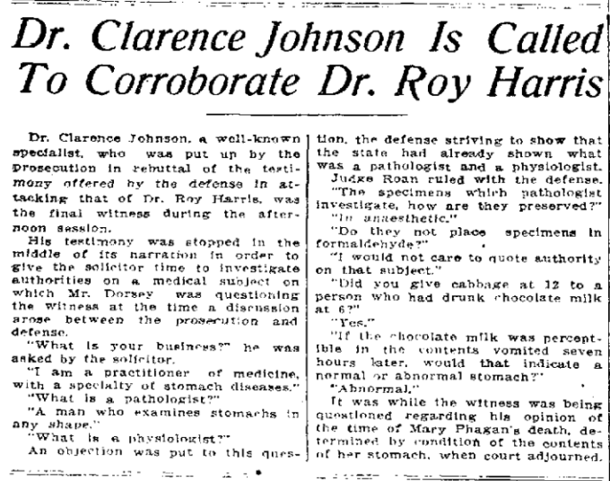 Dr. Clarence Johnson Is Called To Corroborate Dr. Roy Harris – Leo ...